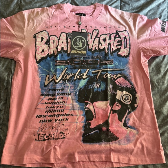 Hellstar | Shirts | Hellstar Brainwashed Pink Graphic Mens Tshirt ...